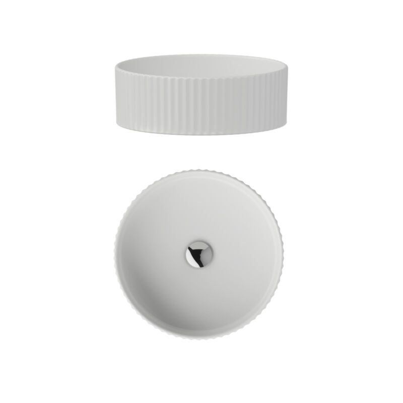 Groove Fluted Vanity Basin for Bathroom Worktop Units