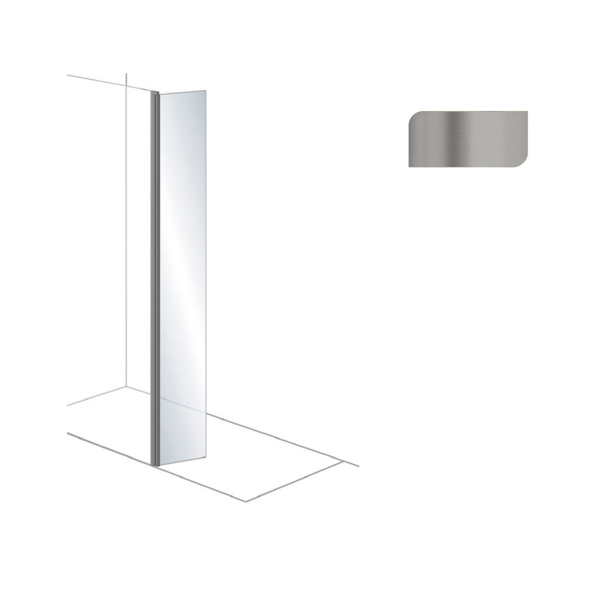 Hinged Deflector Panel 8mm - Phoenix Bathrooms